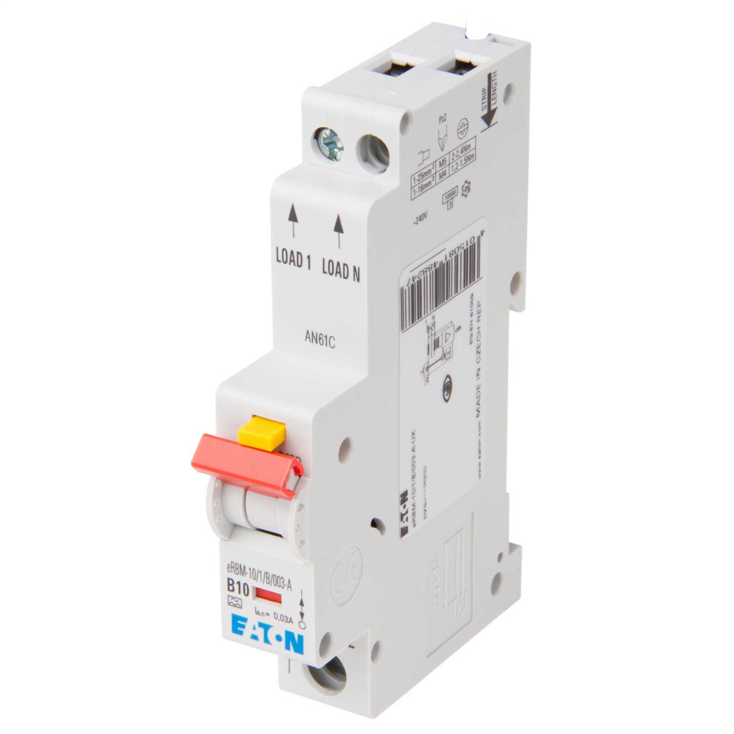 Eaton 10A Single Pole 1 Module B Curve 10kA 30mA Type A RCBO (EMBH110R30C) | CEF