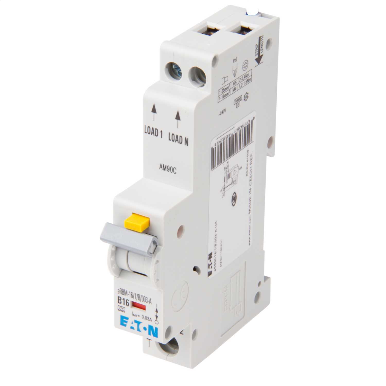Eaton 16A Single Pole 1 Module B Curve 10kA 30mA Type A RCBO (EMBH116R30C) | CEF