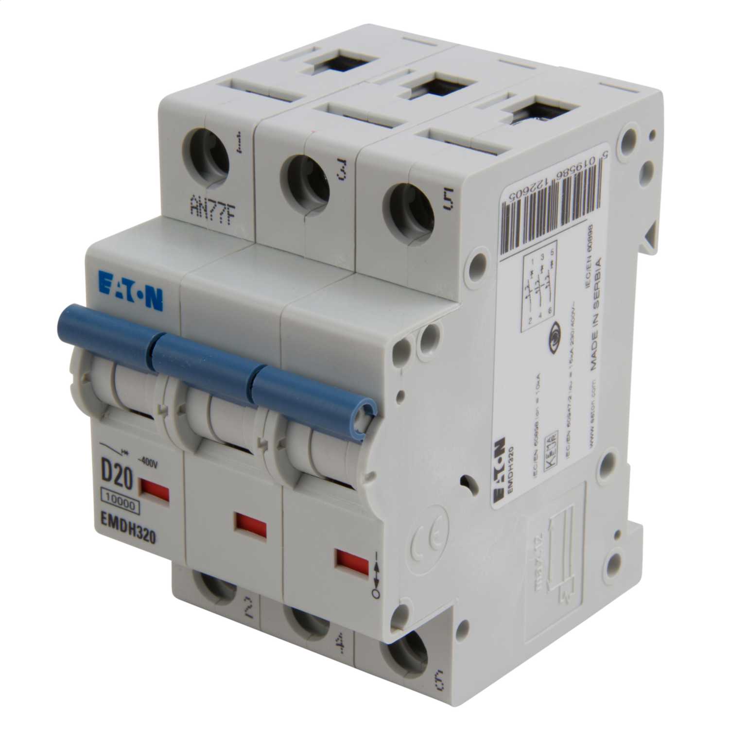 Eaton Memshield 3 20A Triple Pole 10kA D Curve MCB (EMDH320) | CEF