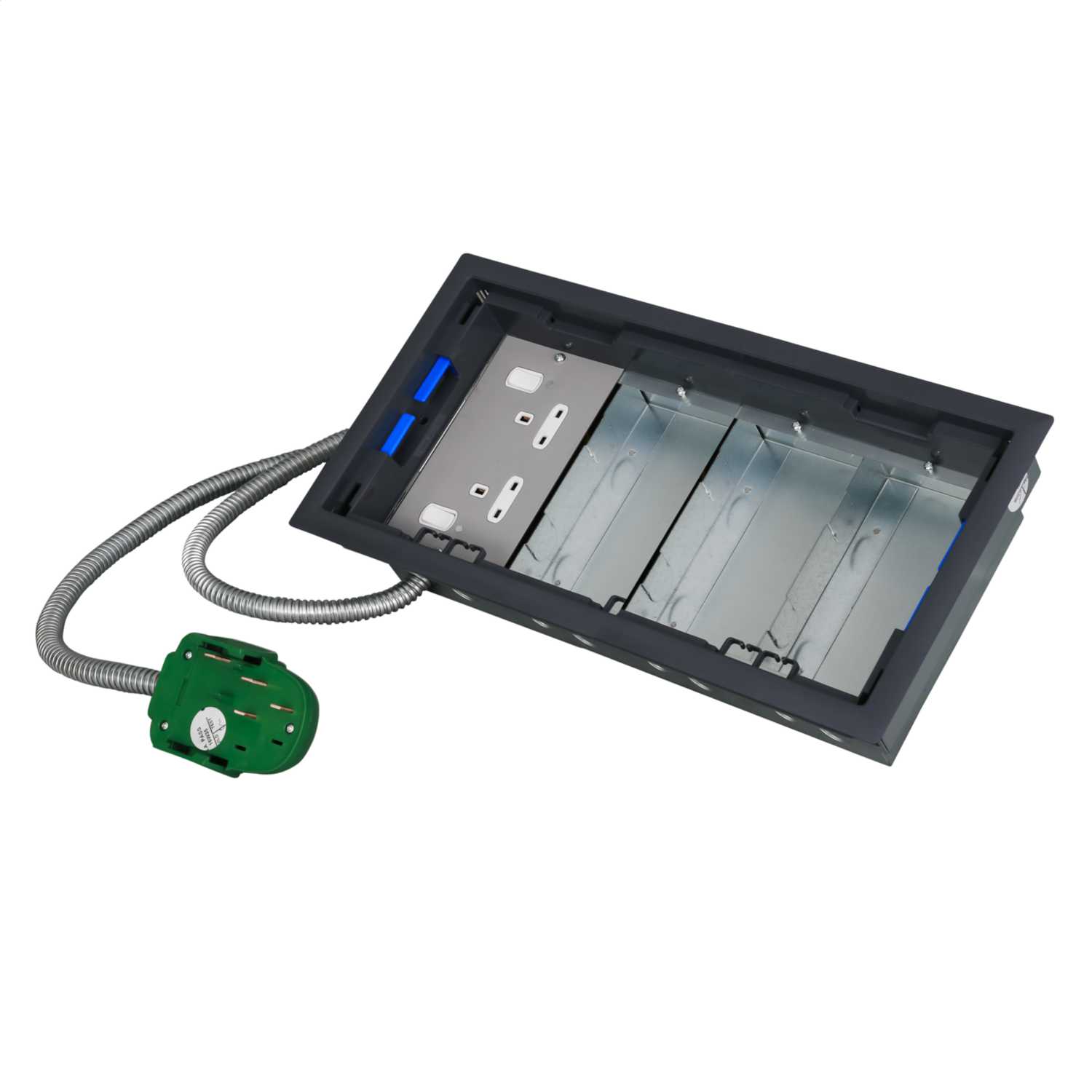 Electrak 4 Compartment Box with 5m 2P+E Tap-Off and Twin Socket Plate ...