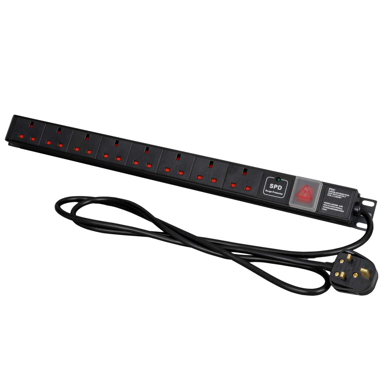 Emitex 8 Way 13A Vertical 19" PDU Surge Protected (EM08.012) | CEF