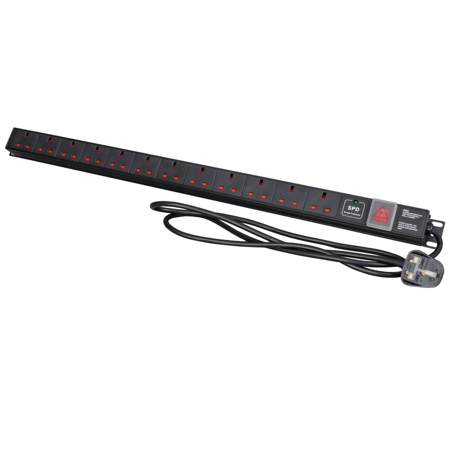 Emitex 12 Way 13A Vertical 19" PDU Surge Protected (EM08.013) | CEF