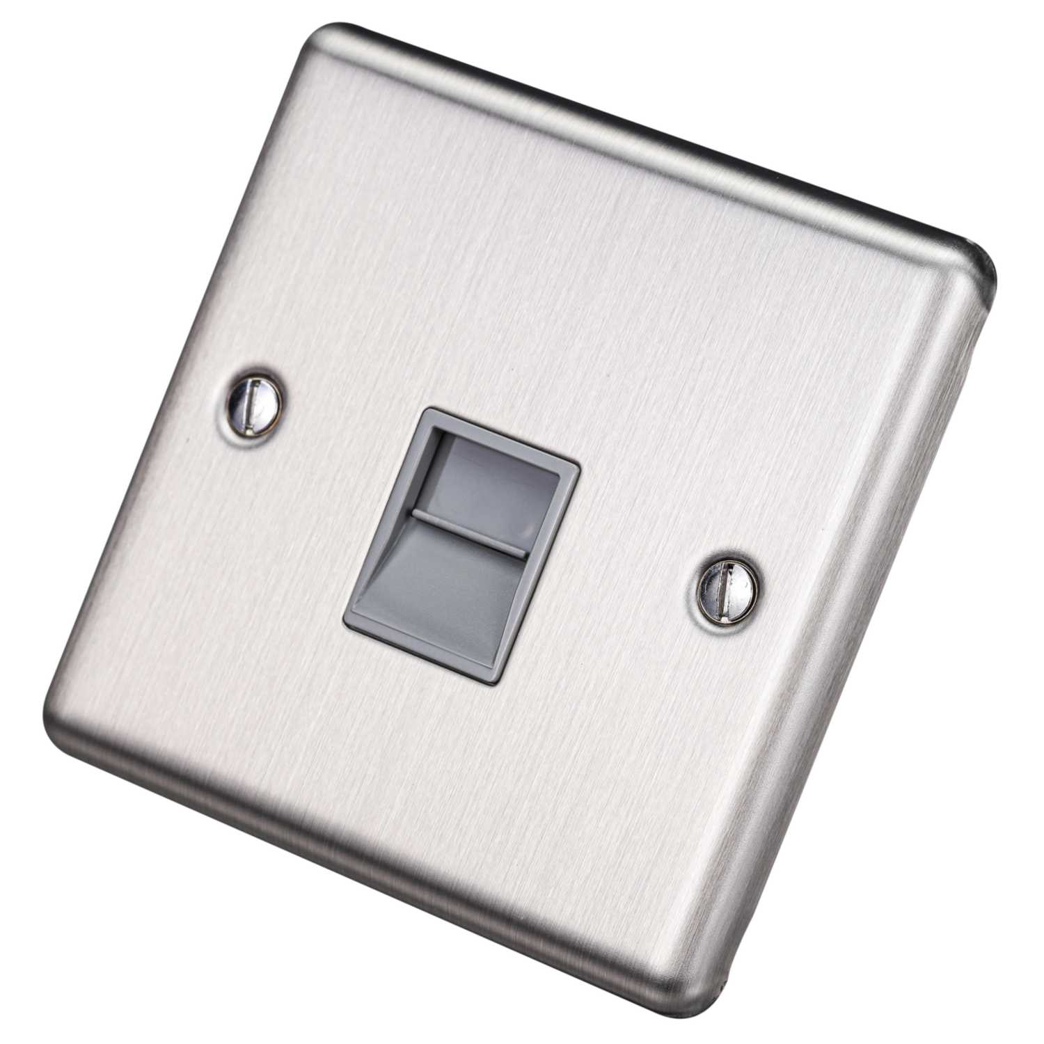 Eurolite 1 Gang Slave Telephone Socket Grey Insert Satin Stainless ...