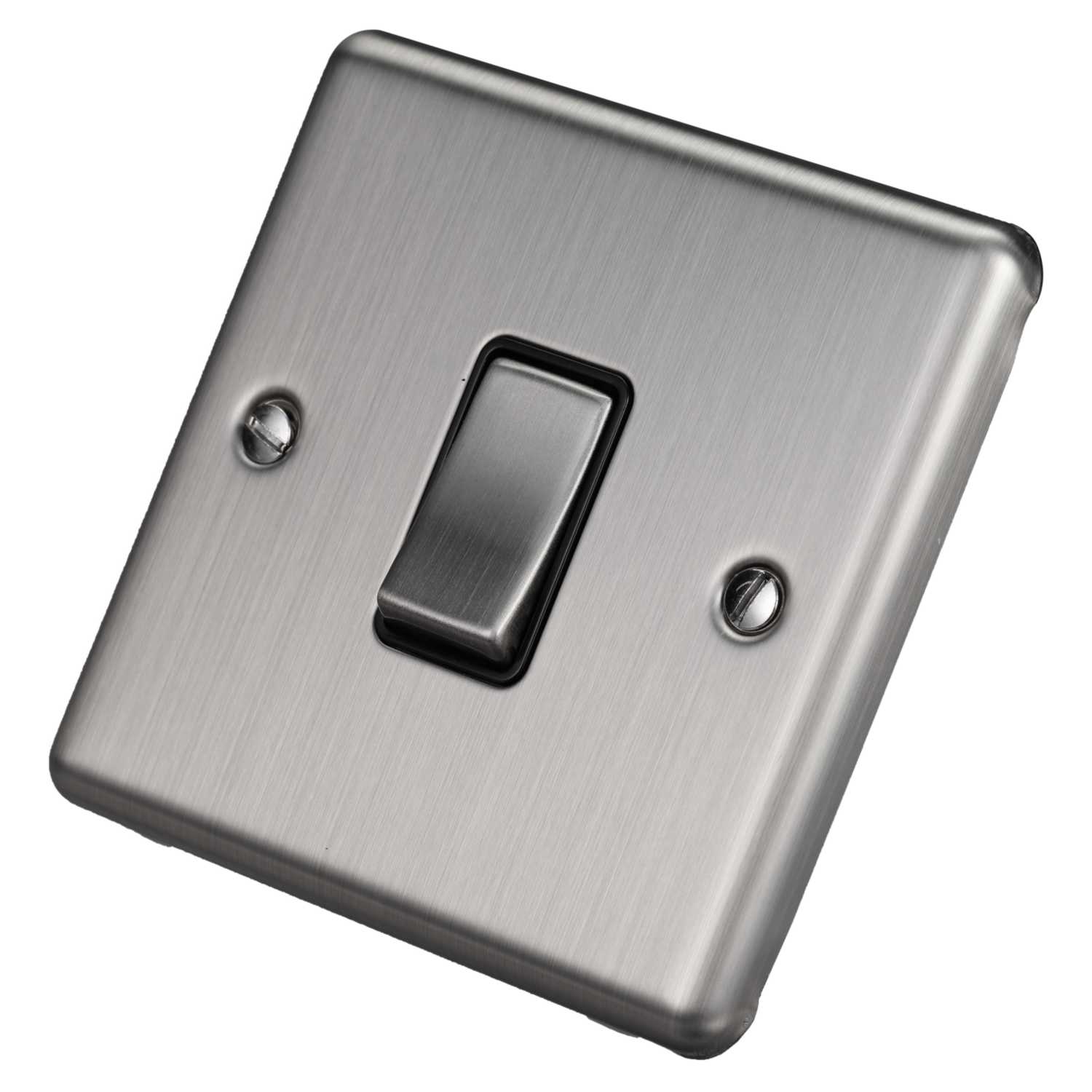 Eurolite 10A 1 Gang Intermediate Switch Black Insert Satin Stainless ...
