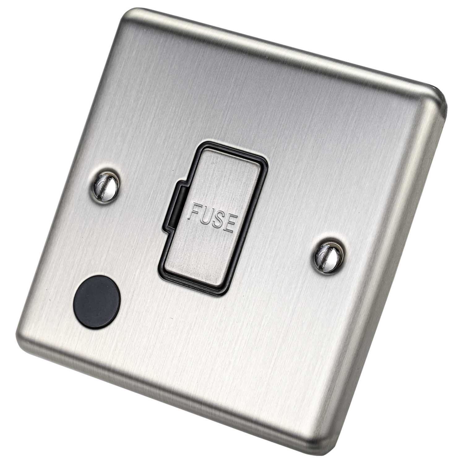 Eurolite 13A DP Switched Fused Spur with Flex Outlet Black Insert Satin ...