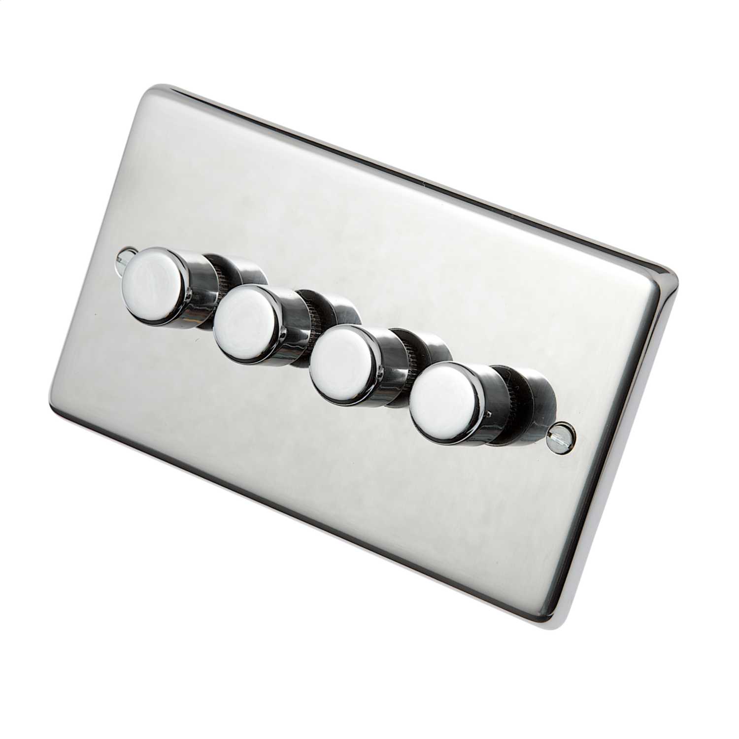 Eurolite 400W 4 Gang Dimmer Switch Polished Stainless Steel (PSS4D400 ...