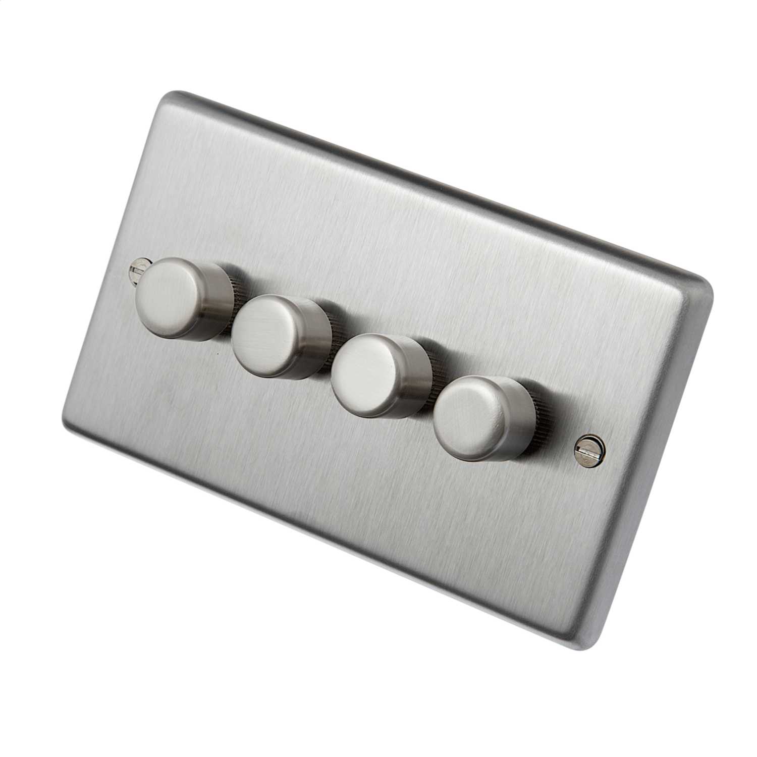 Eurolite 400W 4 Gang Dimmer Switch Satin Stainless Steel (SSS4D400) | CEF