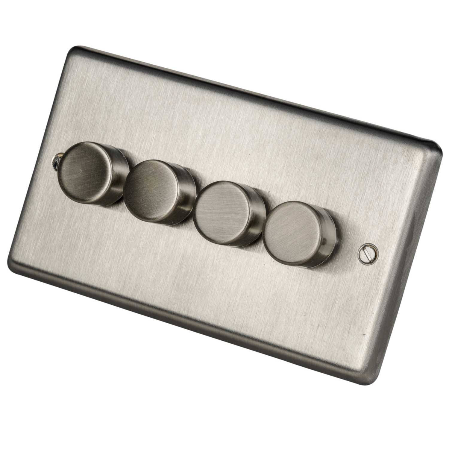 Eurolite 480W 4 Gang 2 Way LED Dimmer Switch Satin Stainless Steel ...