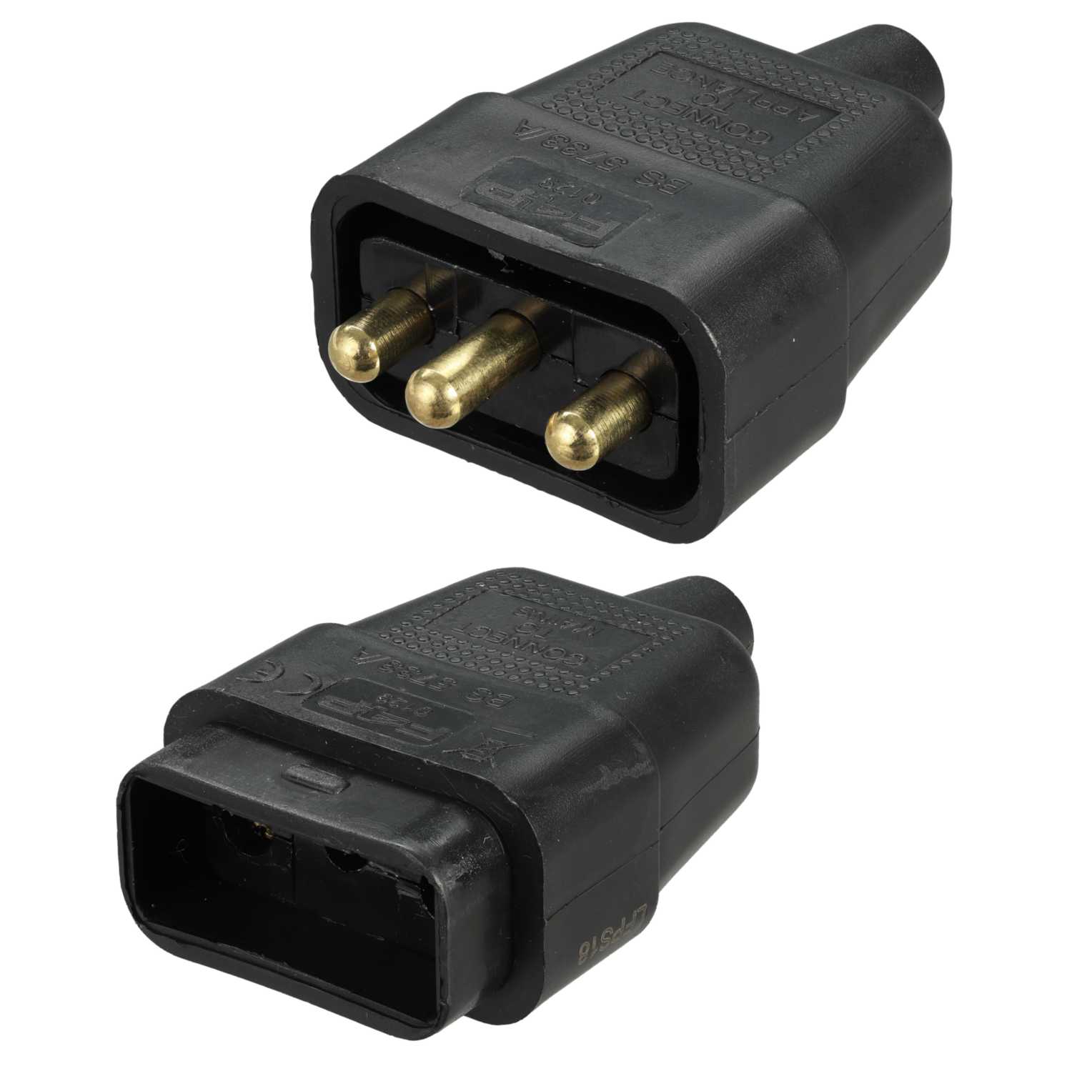 F4P 10A 3 Pin Connector Black (F4PNC10/3B) | CEF