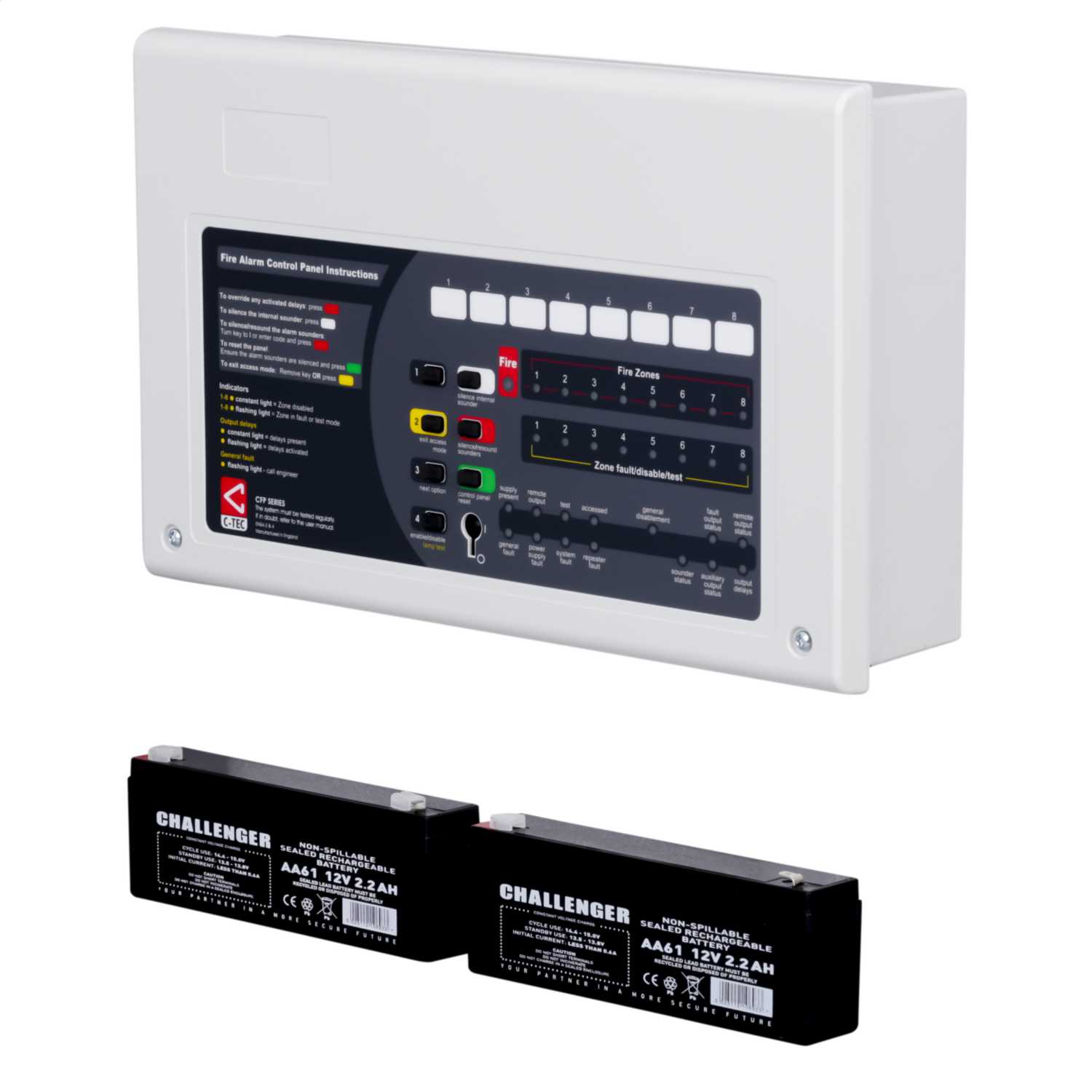 Apollo AlarmSense 8 Zone 2 Wire Fire Panel with Batteries (FCA8) | CEF