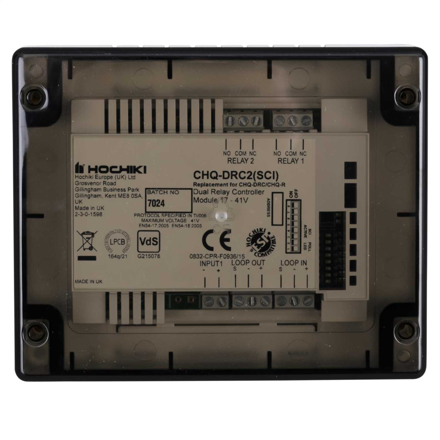 Hochiki Chq Drc Sci Dual Relay Controller With Isolator Fdhrci Cef 