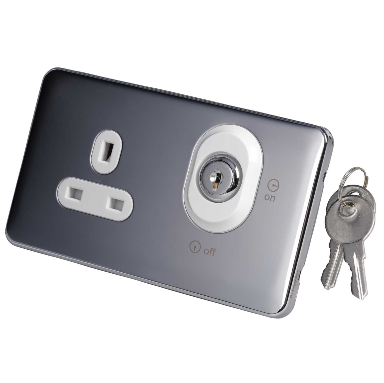 Schneider Lisse Deco 13A 1 Gang Lockable Socket White Insert Polished ...