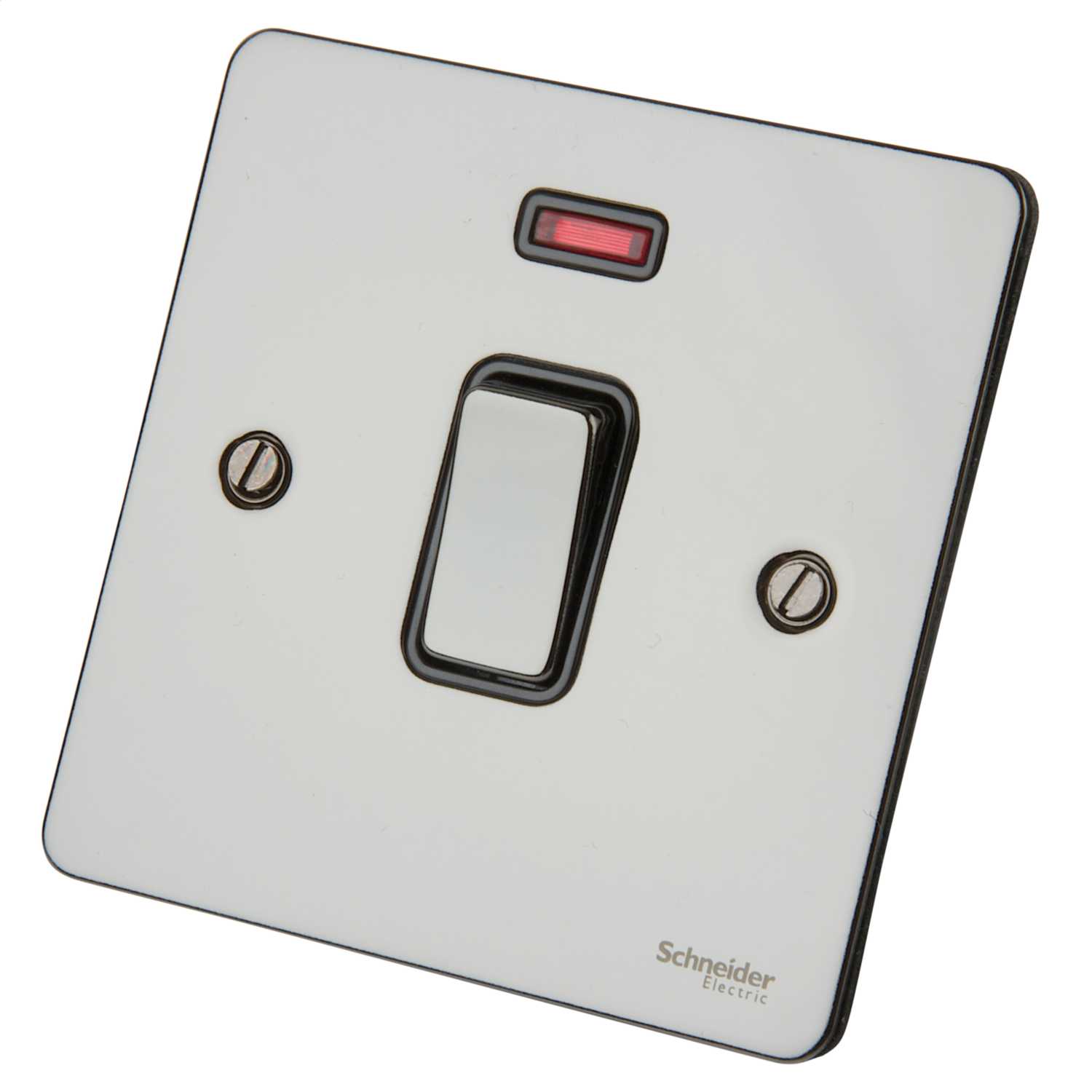 Schneider GET Ultimate Flat Plate 20A DP Switch with Neon Black Insert ...
