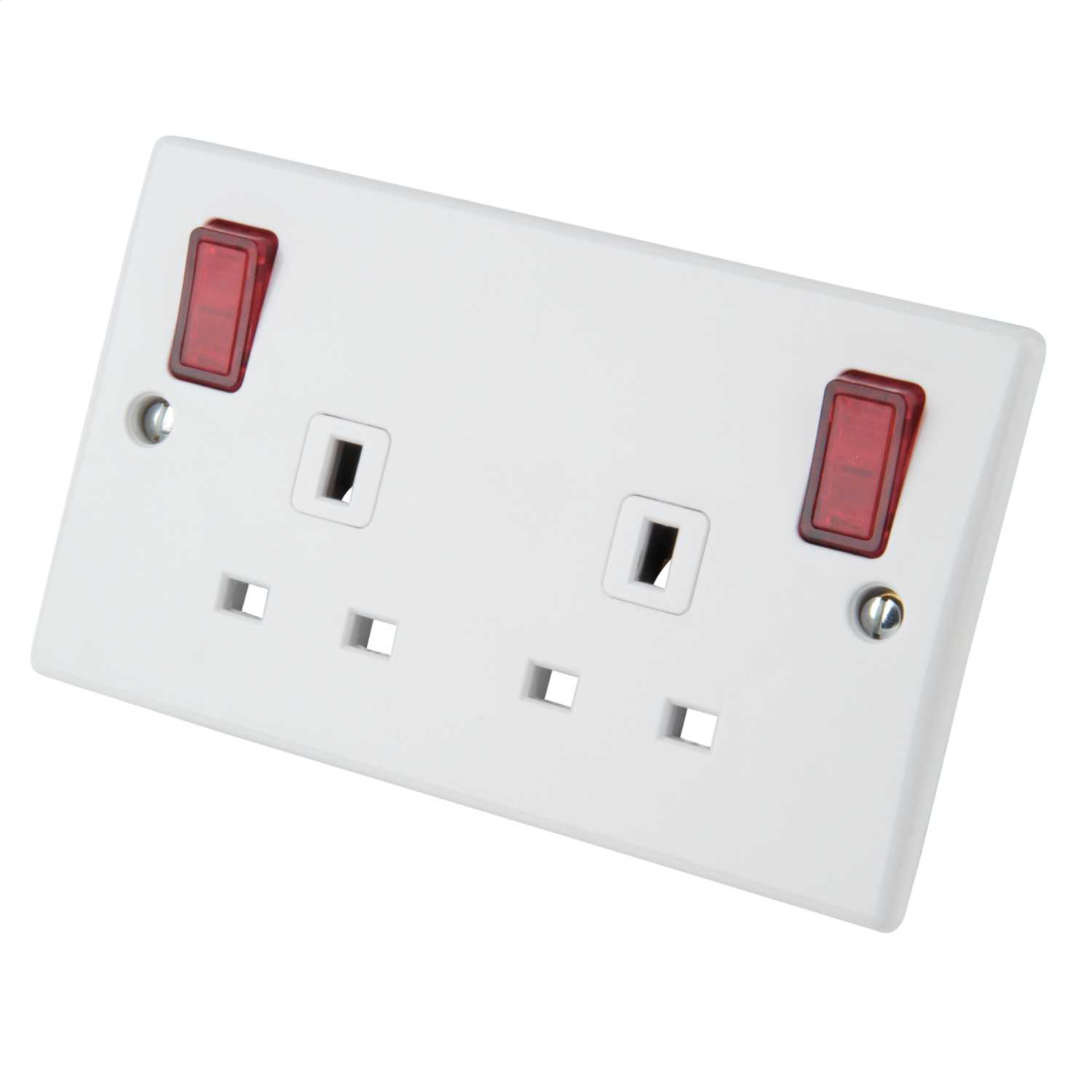 Schneider GET Ultimate 13A DP 2G Switched Socket with Clean Earth and ...