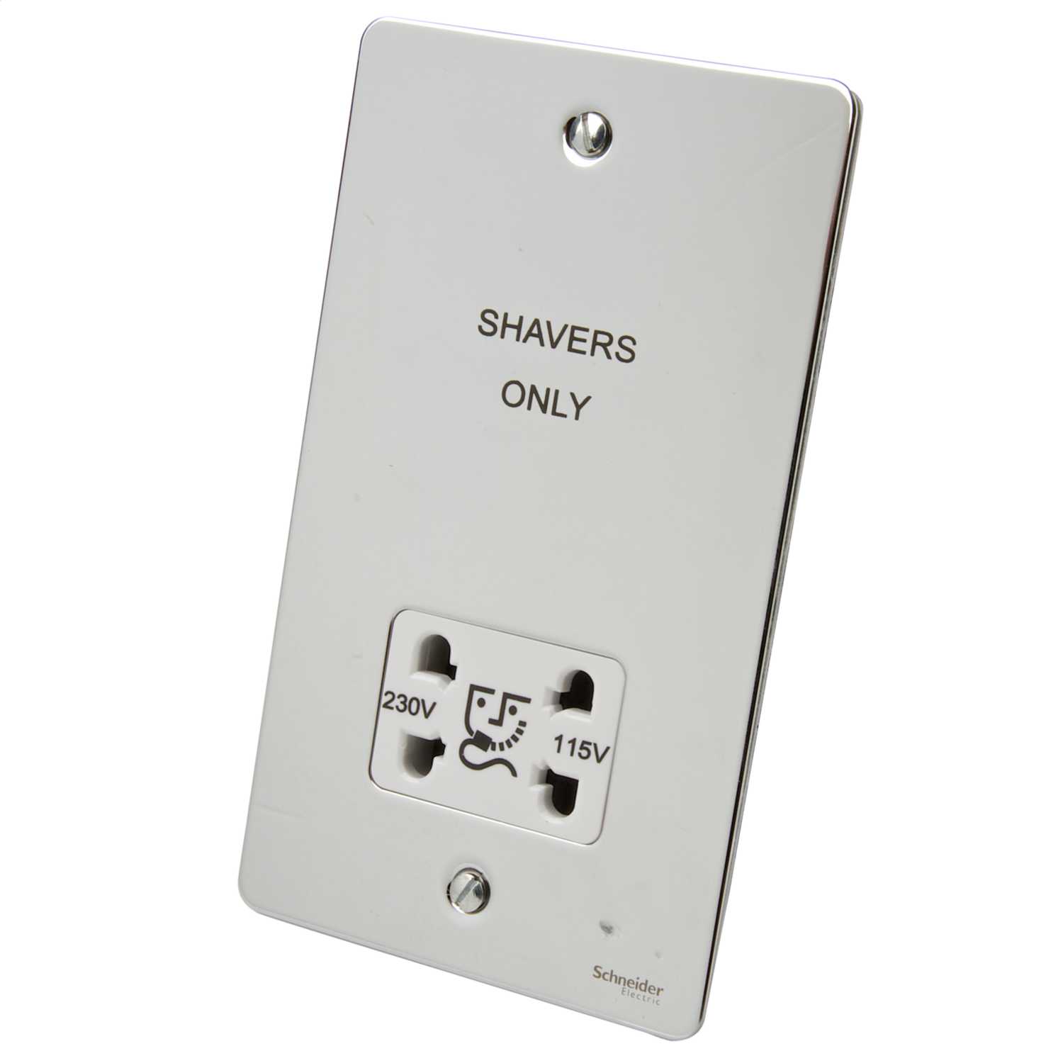 Schneider GET Ultimate Flat Plate Dual Voltage Shaver Socket White ...