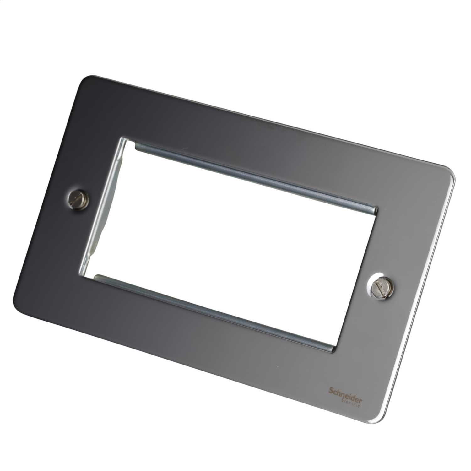 Schneider GET Ultimate Flat Plate 2 Gang 4 Module Face Plate Polished ...