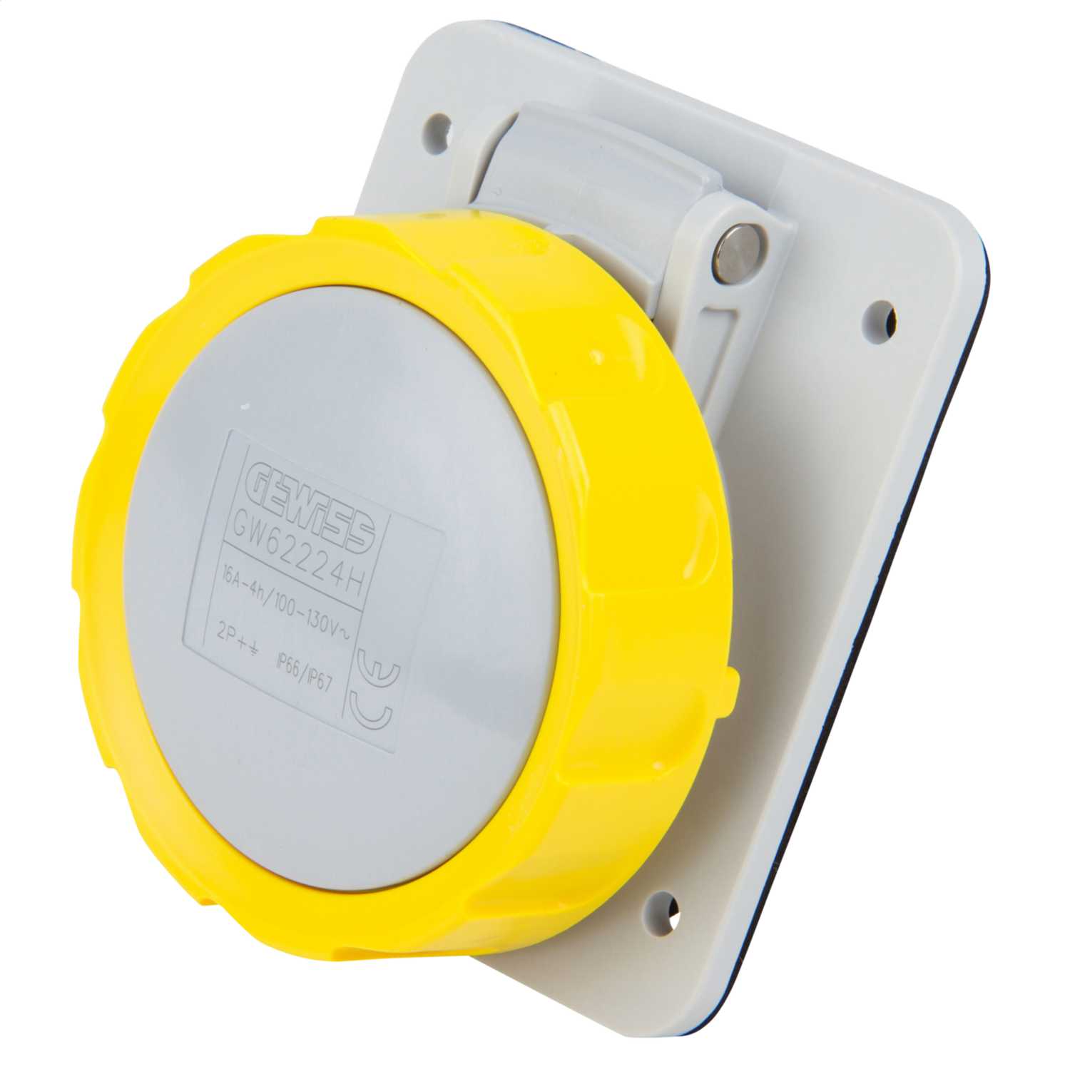 Gewiss 16A 2P+E 110V Angled Panel Mounted Socket IP67 (GW62224H) | CEF
