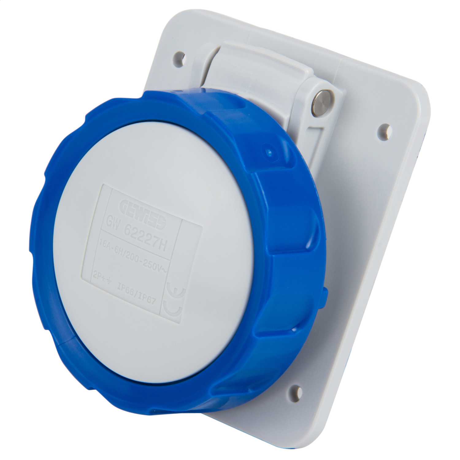 Gewiss 16A 2P+E 230V Panel Mounted Angled Socket IP67 (GW62227H) | CEF