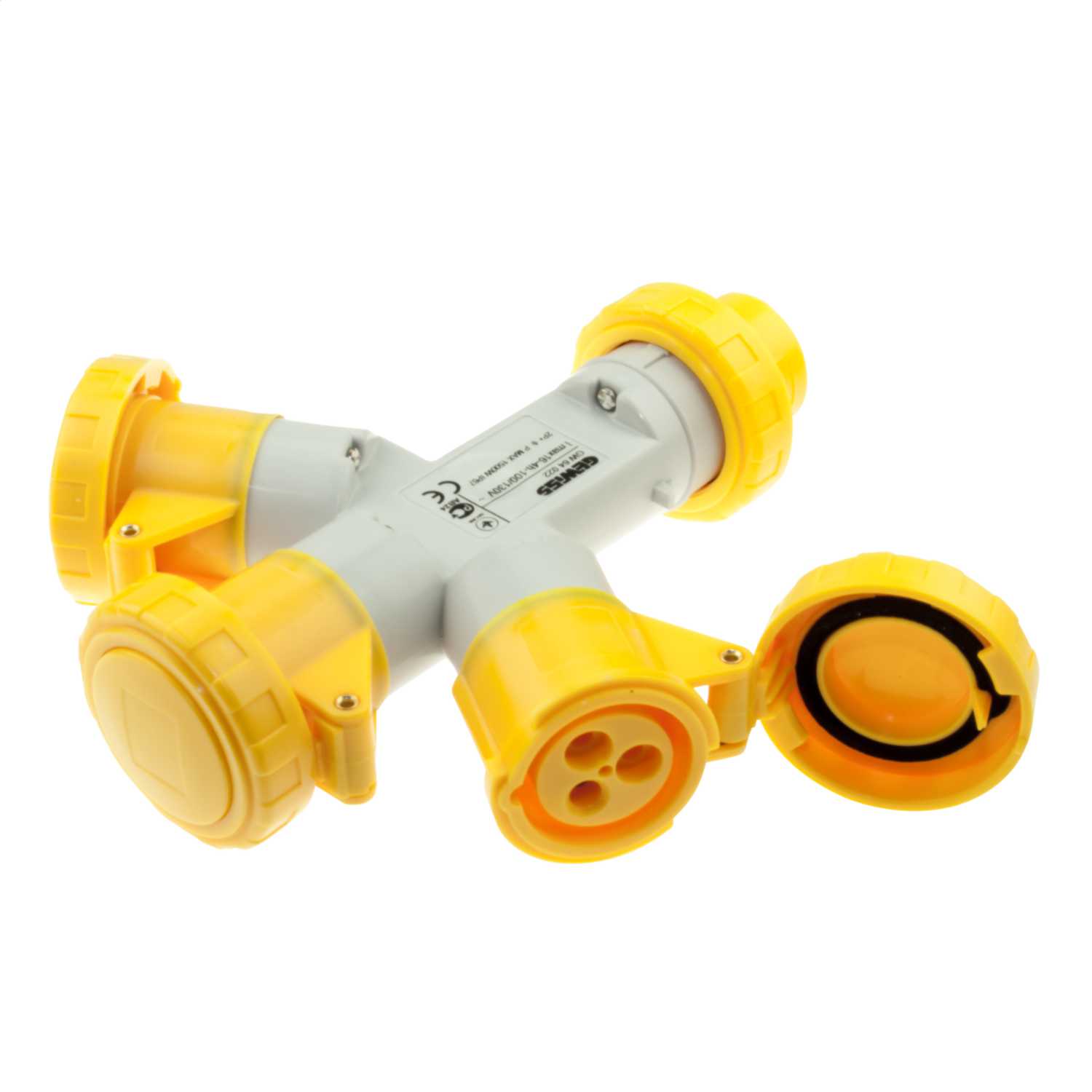 Gewiss 16A 2P+E 110V 3 Way Socket Outlet IP67 (GW64022) | CEF