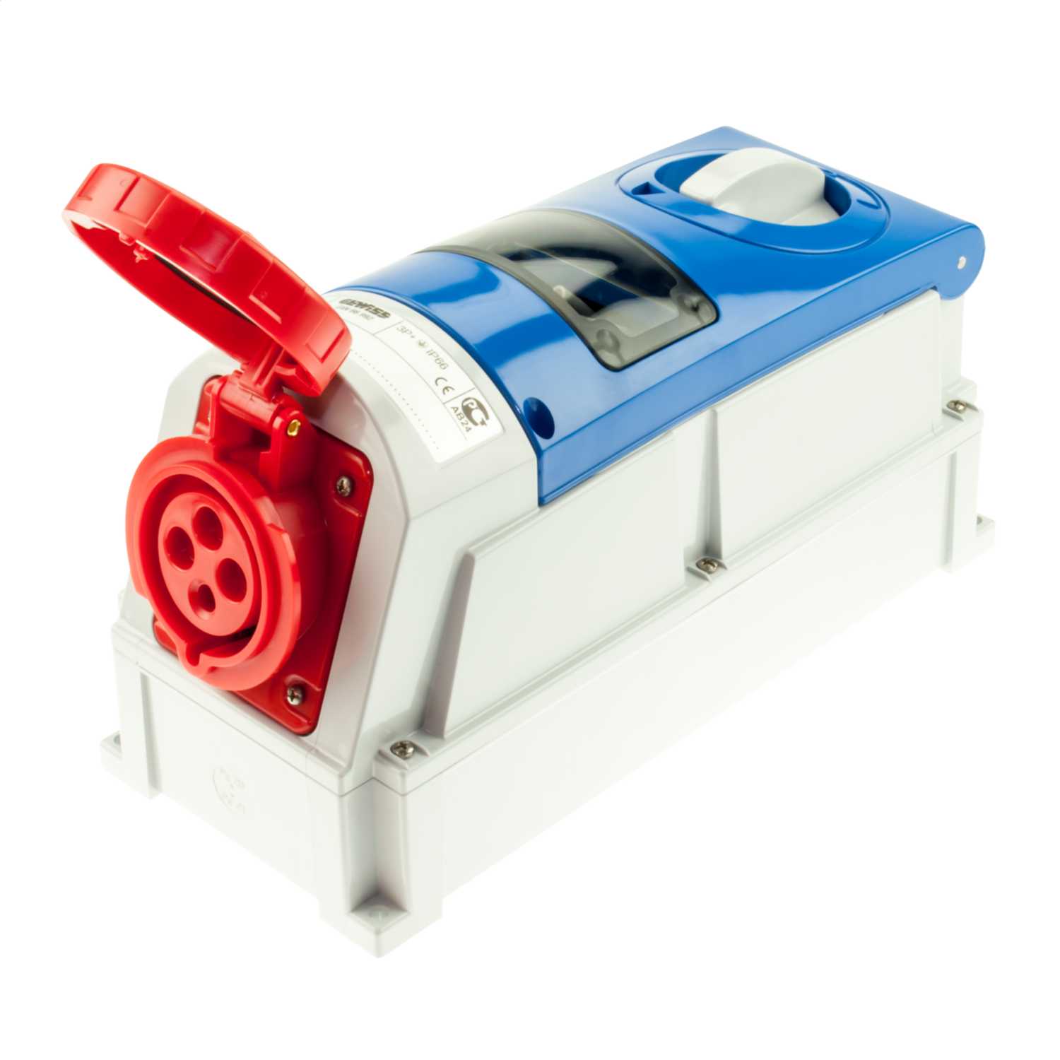 Gewiss 32A 3P+E 415V Interlocked Switched Socket with RCD Compartment IP66 (GW66992) | CEF