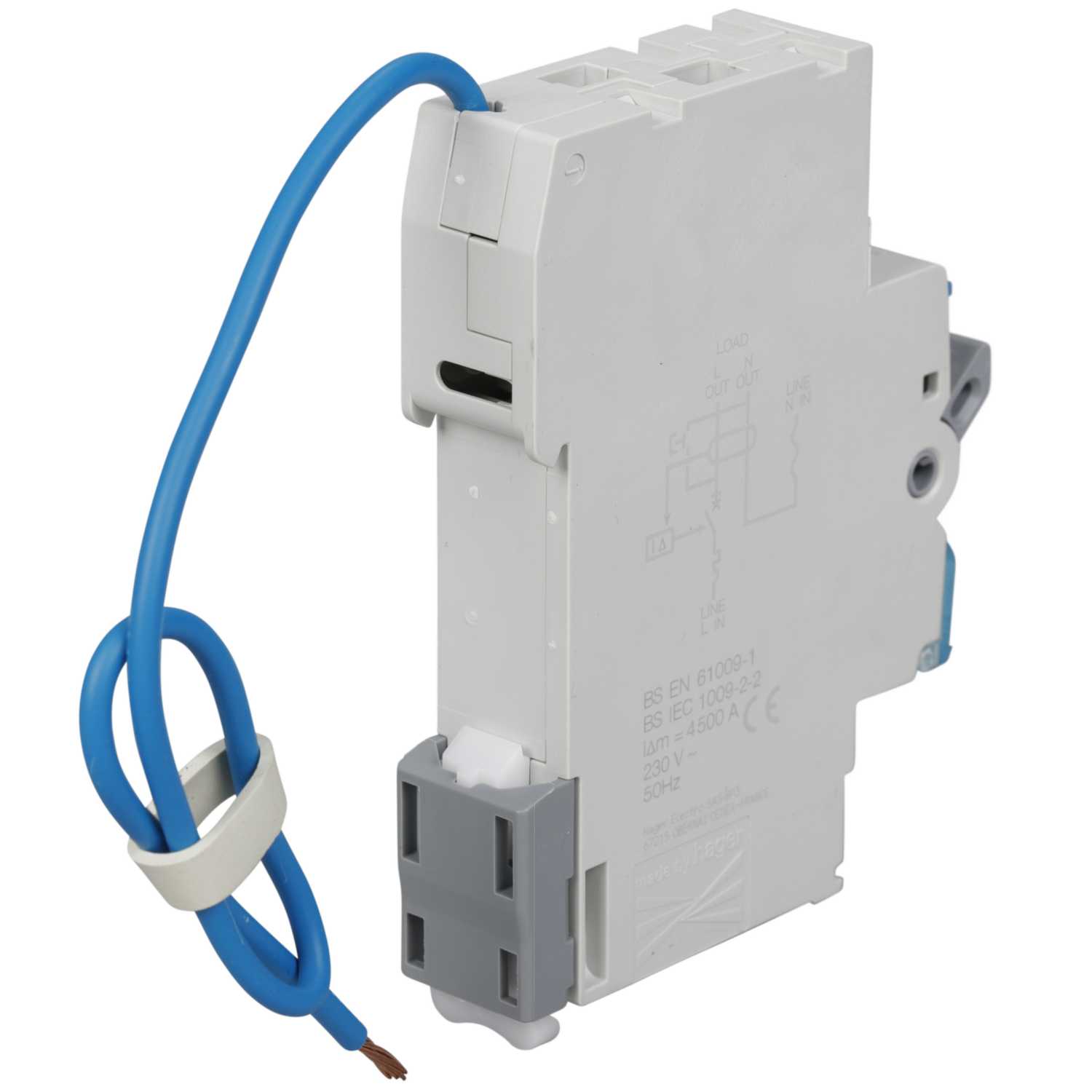 Hager 6A Single Pole and Neutral 1 Module B Curve 6kA 30mA Type A RCBO (ADA306G) | CEF