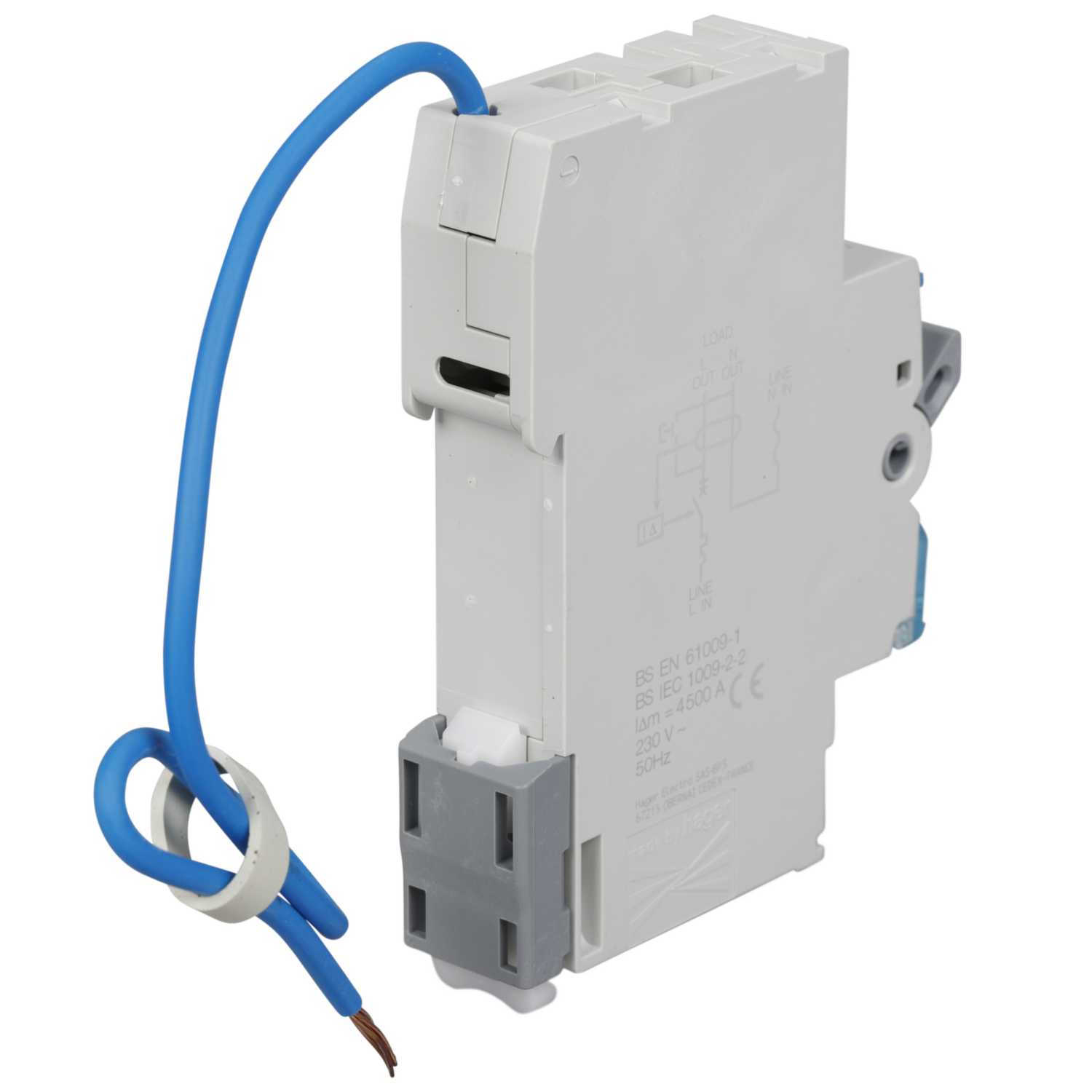 Hager 20A Single Pole and Neutral 1 Module B Curve 6kA 30mA Type A RCBO (ADA320G) | CEF