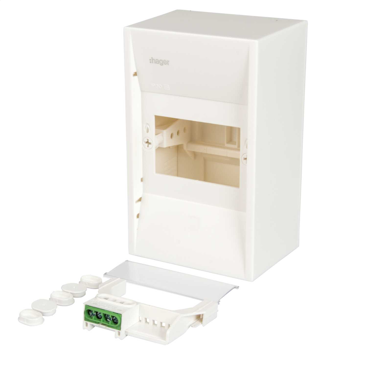 Hager 4 Way Insulated Enclosure with Earth and Neutral Bar (GD104E) | CEF