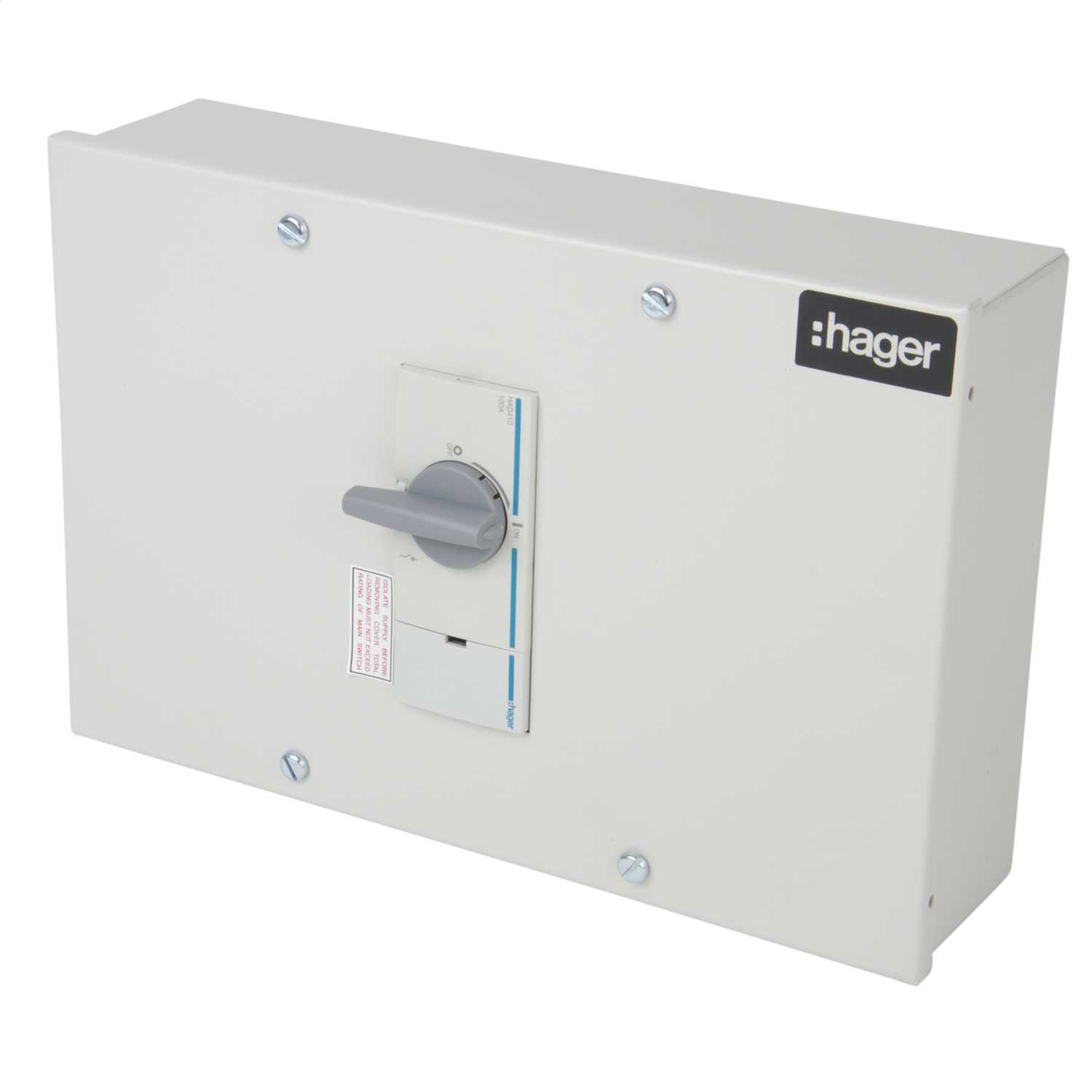 Hager 100A TP+N Metal Isolator Switch Disconnector (JAB410B) | CEF