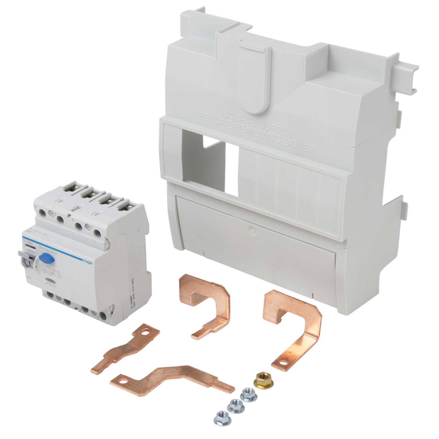 Hager 100A 4P 30mA RCD Incomer Kit (JK11004RH) | CEF