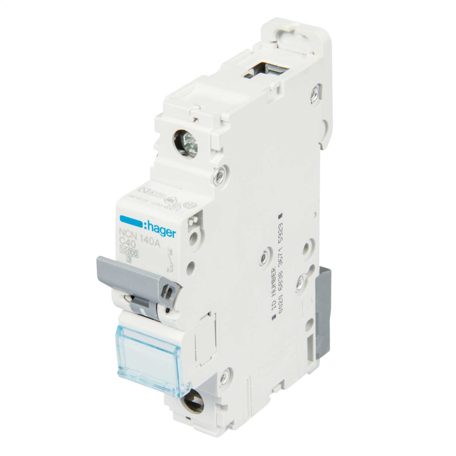 Hager 40A Single Pole 10kA C Curve MCB (NCN140A) | CEF