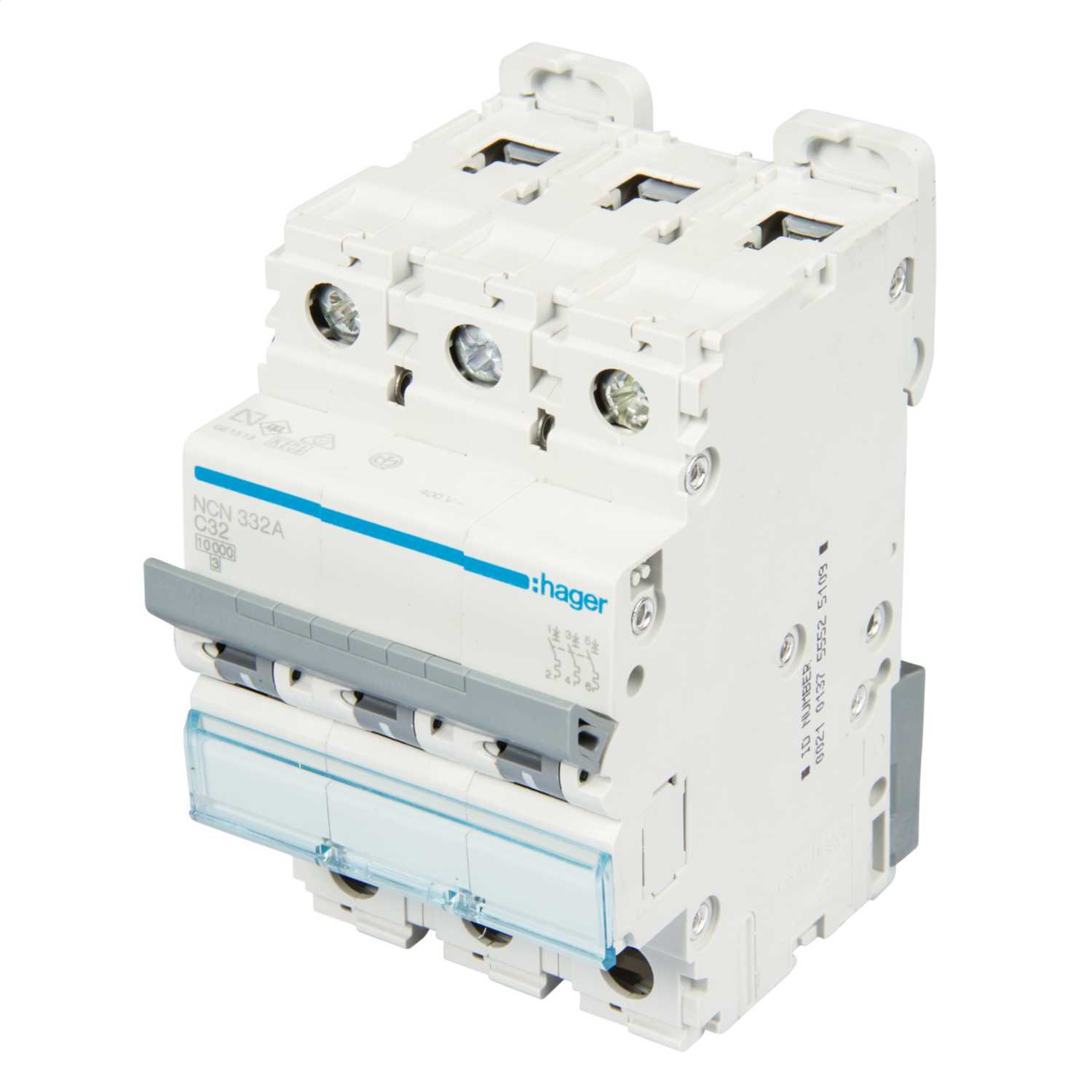 Hager 32A Triple Pole 10kA C Curve MCB (NCN332A) | CEF