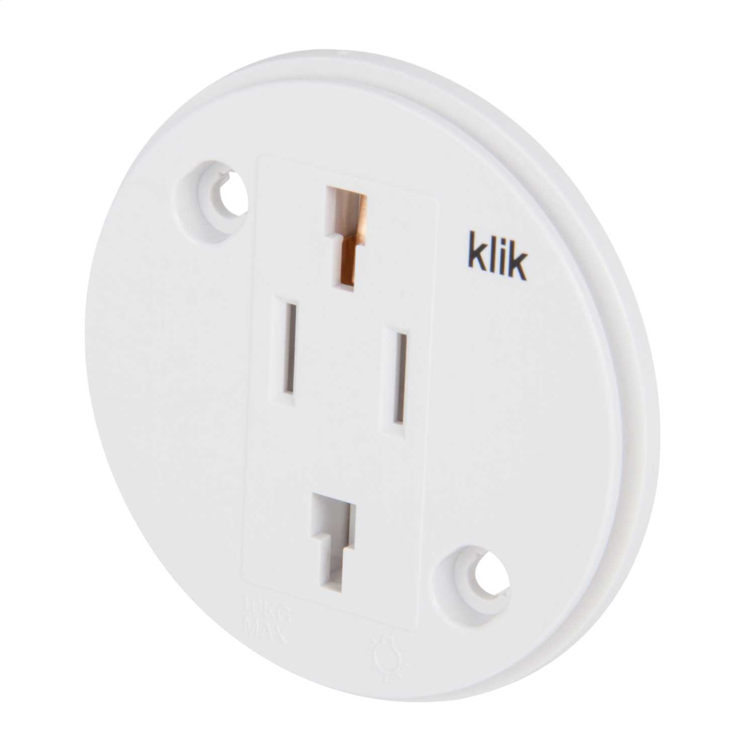 Hager Klik 6A Round Socket for Klik Lighting Distribution System White ...