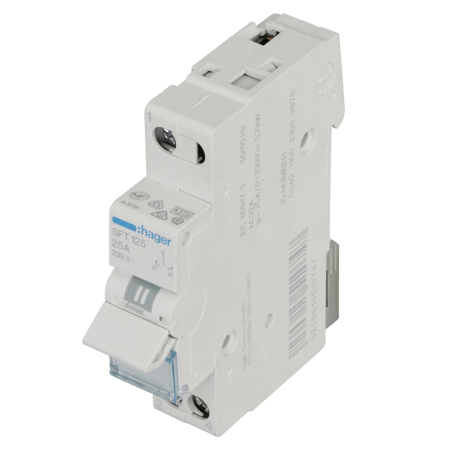 Hager 25A Single Pole Centre Off Changeover Switch (SFT125) | CEF