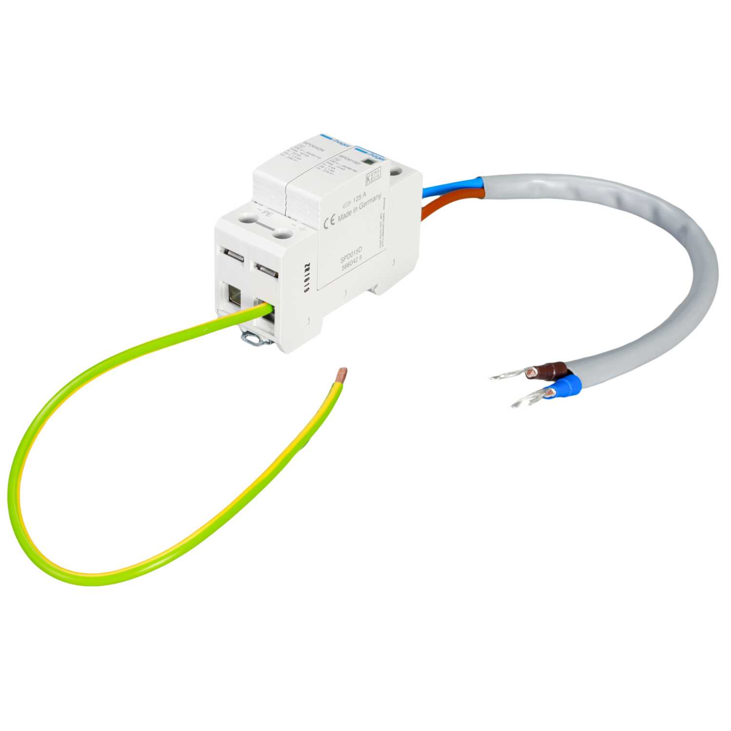 Hager 15kA 2 Module Single Pole and Neutral Type 2 Surge Protector Kit ...