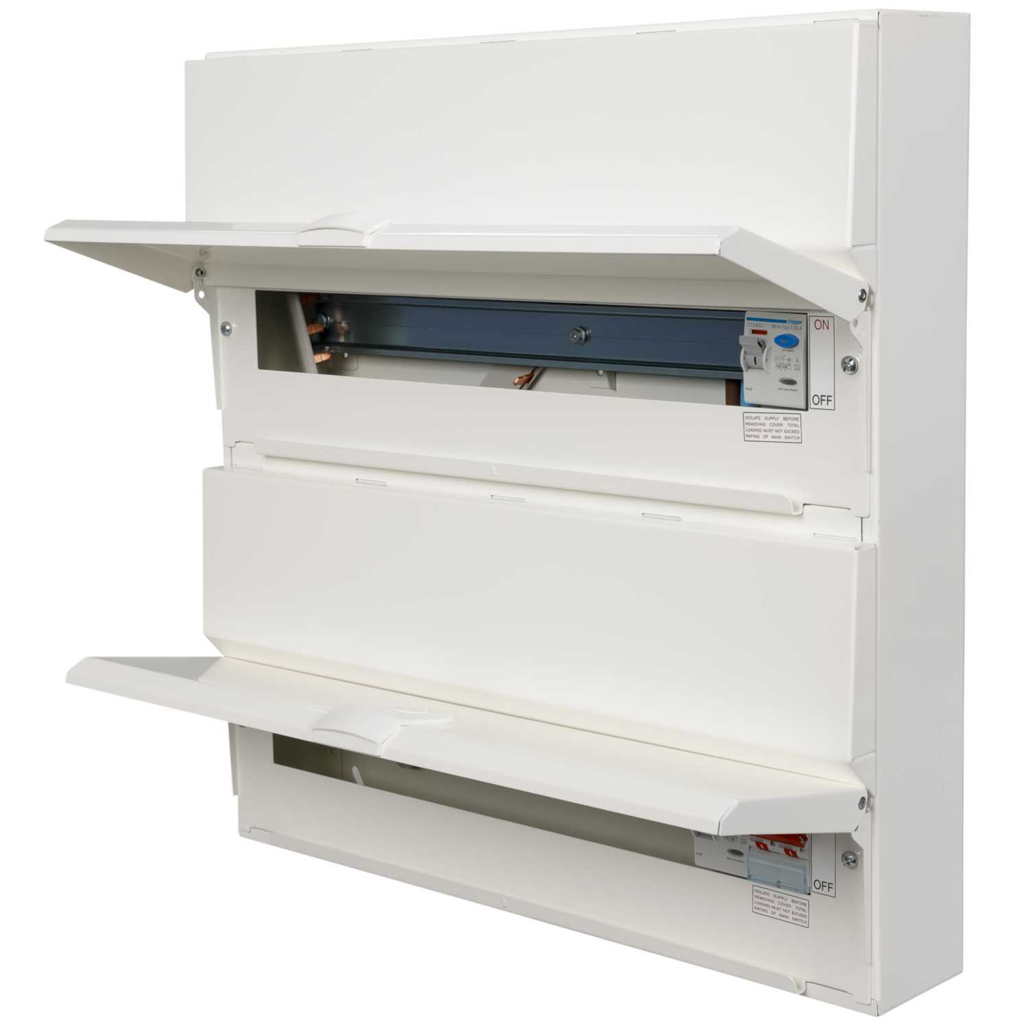 Hager 18 + 20 Dual Row Dual 100A RCD Split Load Metal Clad Consumer ...