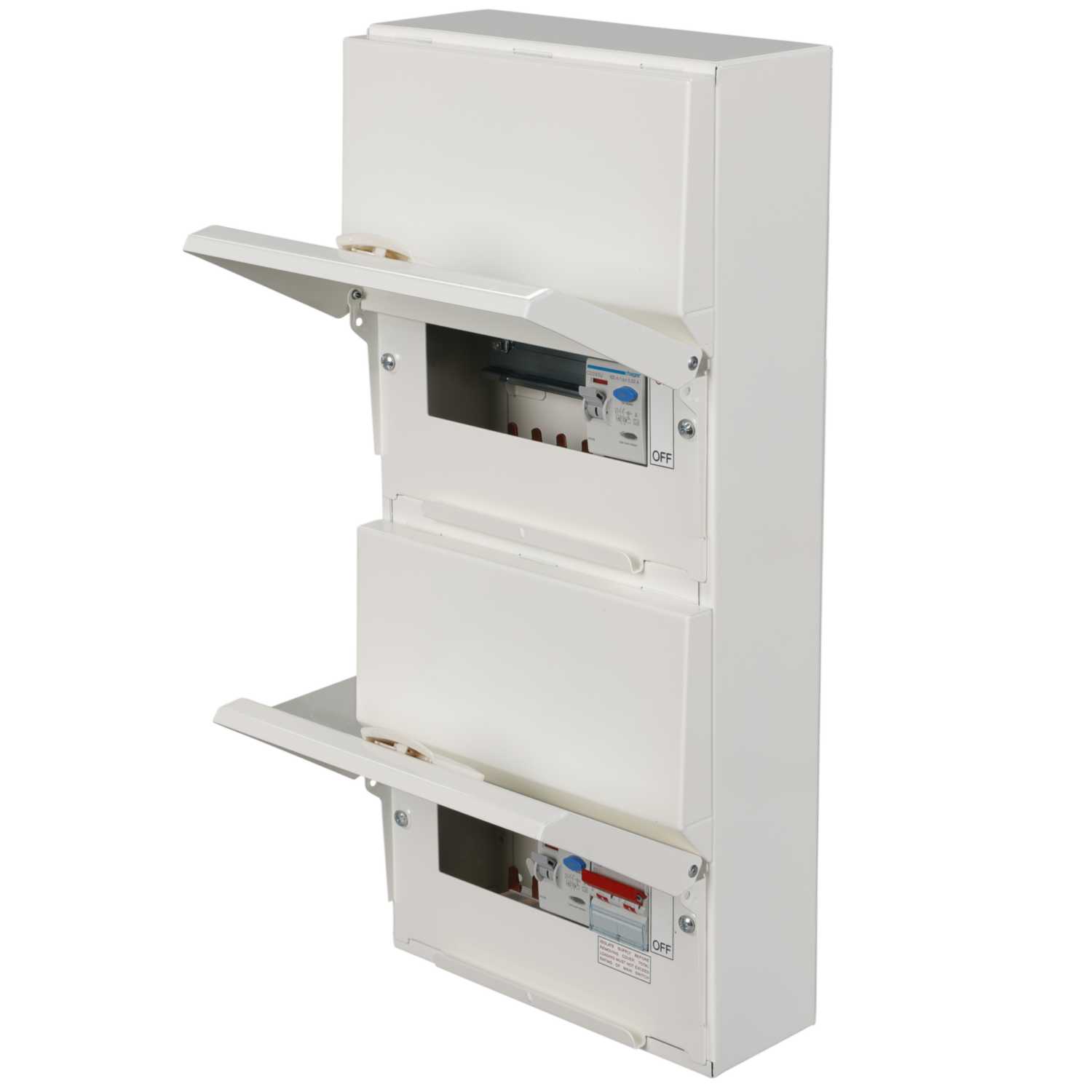 Hager 4 + 6 Dual Row Dual RCD Split Load Metal Clad Consumer Unit ...