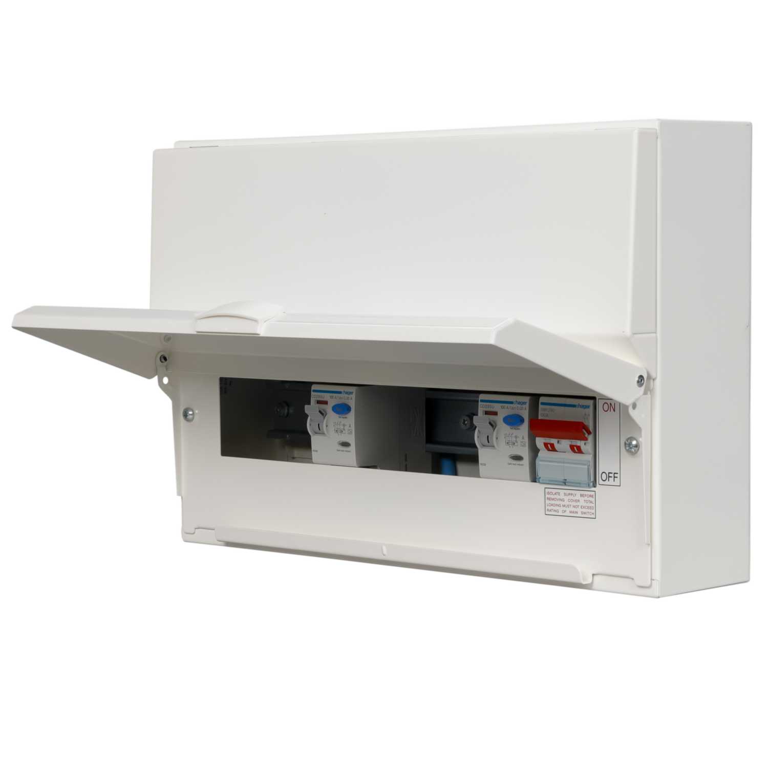 Hager 5 + 5 Dual 100A Type A RCD Metal Clad Consumer Unit with ...