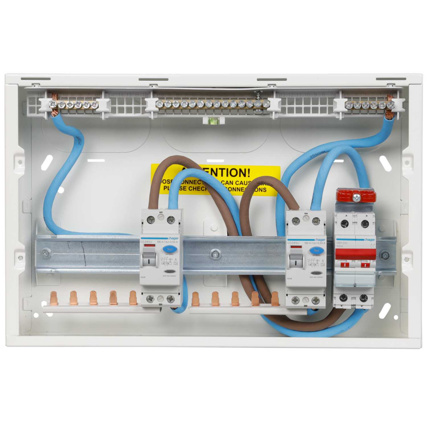 Hager 5 + 5 Dual 100A Type A RCD Metal Clad Consumer Unit with ...