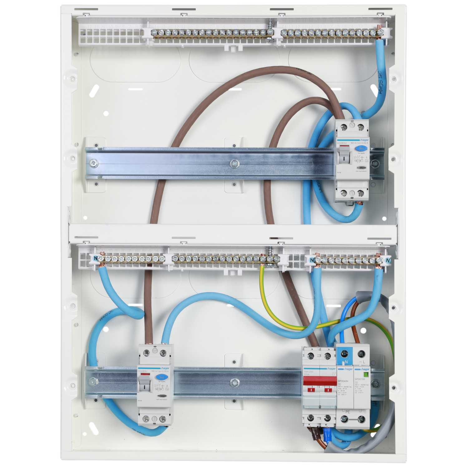 Hager 10 + 14 Dual Row Dual 100A RCD High Integrity Metal Clad Consumer ... Hager 10 + 14 Dual Row Dual 100A RCD High Integrity Metal Clad Consumer ...