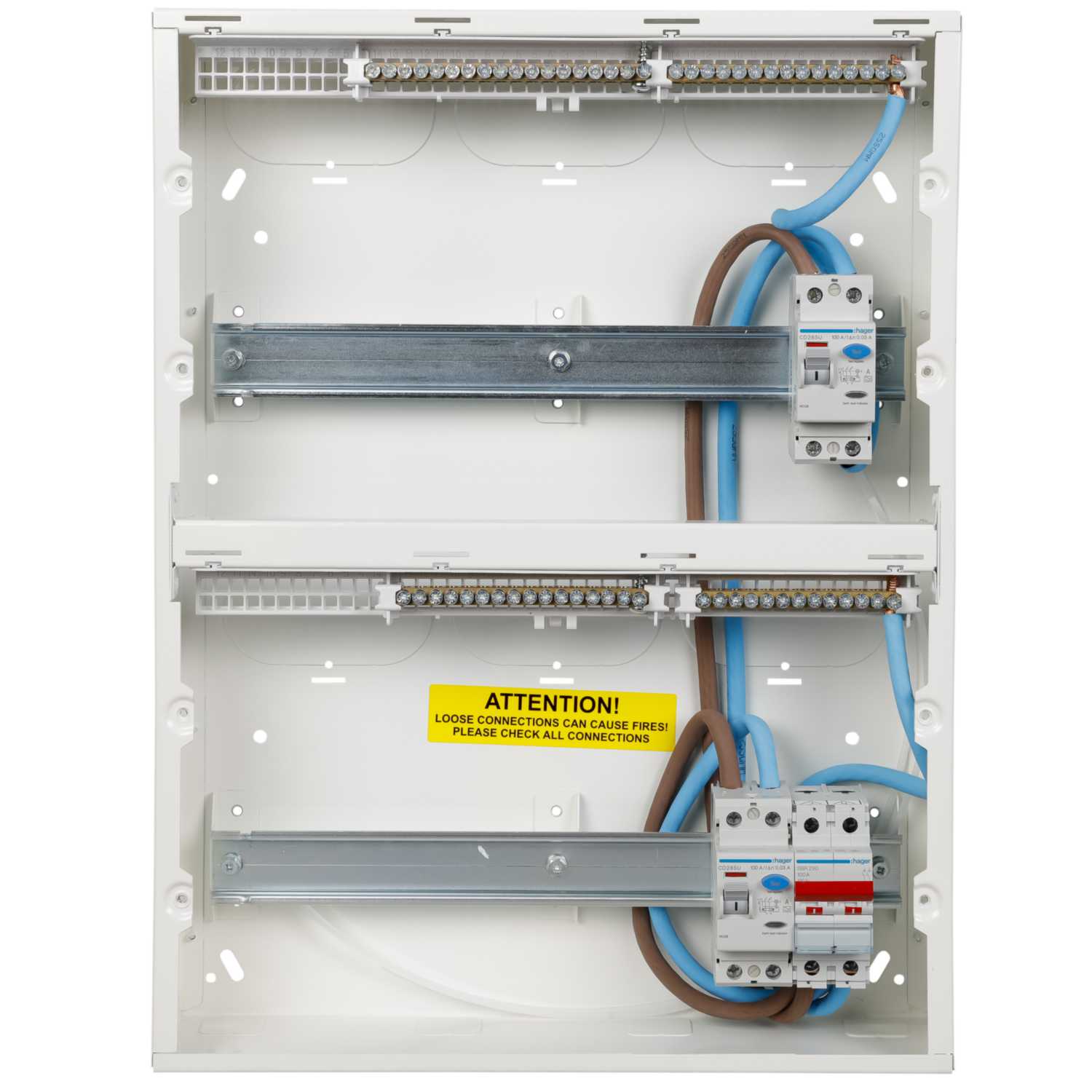 Hager 12 + 14 Dual Row Dual 100A RCD Split Load Metal Clad Consumer ...