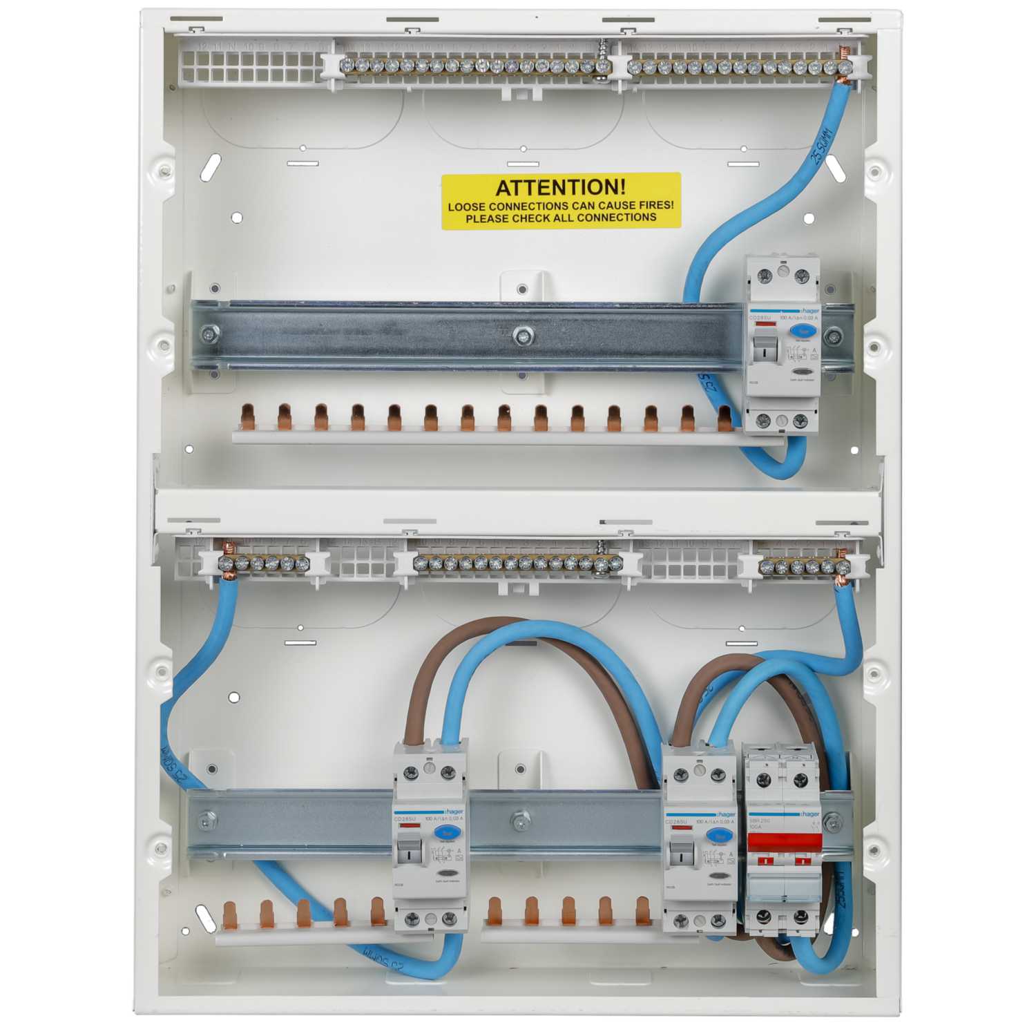 Hager 10 + 14 Dual Tariff Dual Row Metal Clad Consumer Unit (VML955914H ... Hager 10 + 14 Dual Tariff Dual Row Metal Clad Consumer Unit (VML955914H ...