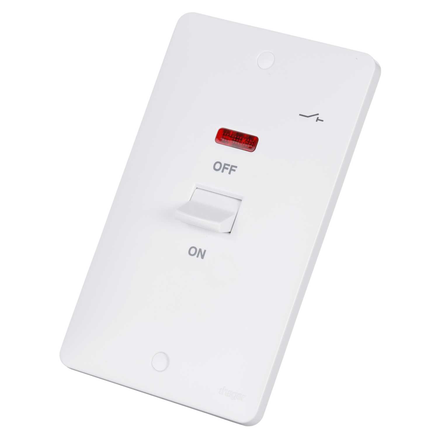 Hager Sollysta 50A DP 2 Gang Vertical Switch with Neon White (WMDP50VN ...