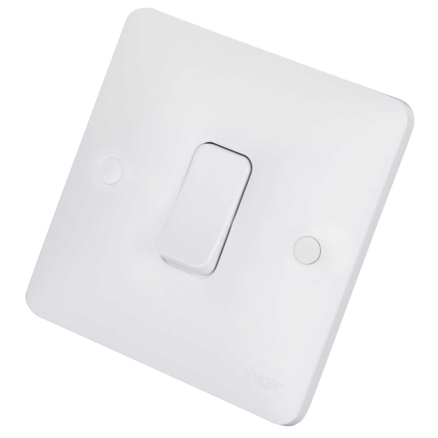 Hager Sollysta 10A 1 Gang 1 Way Light Switch White (WMPS11) | CEF