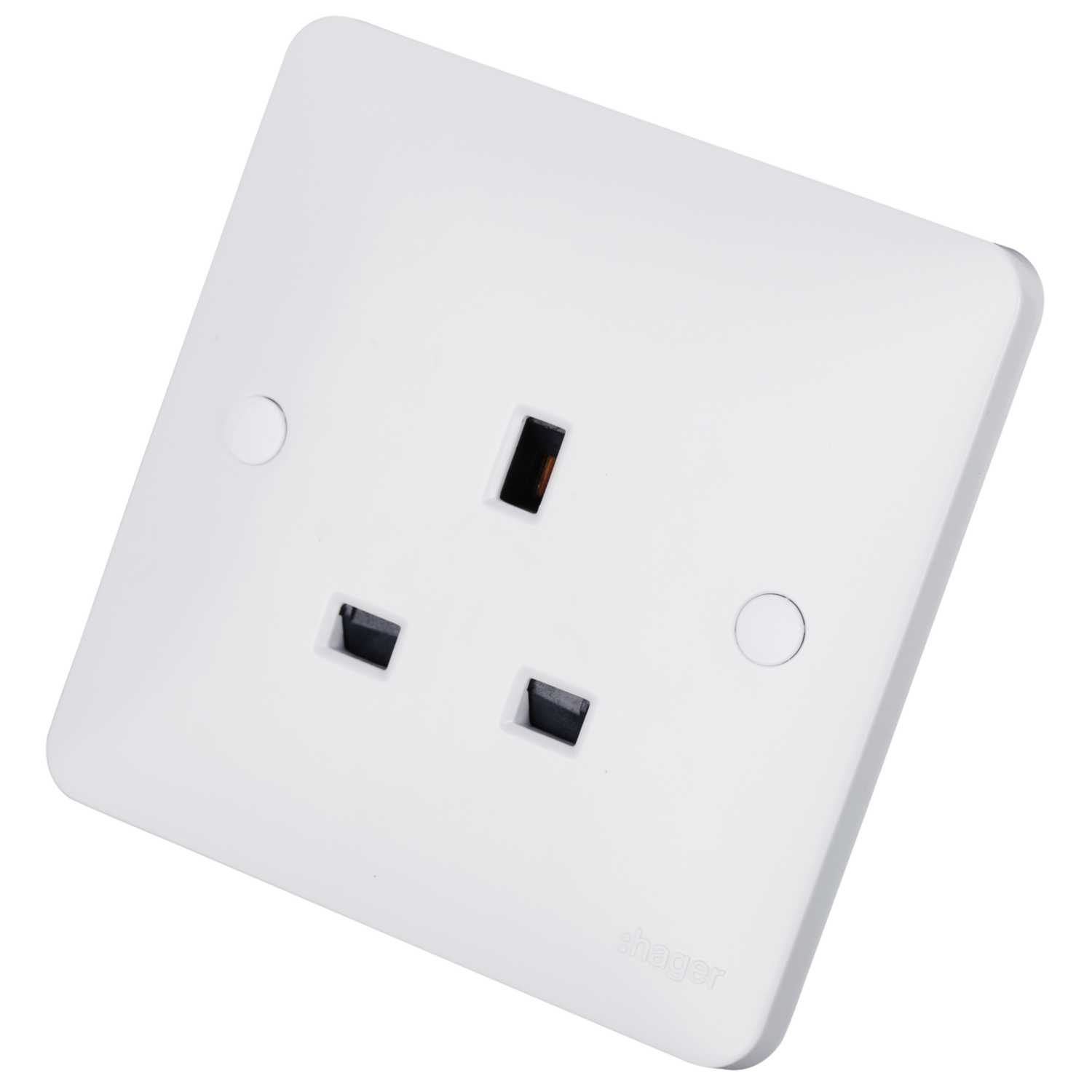 Hager Sollysta 13A 1 Gang Unswitched Socket White (WMS81) | CEF