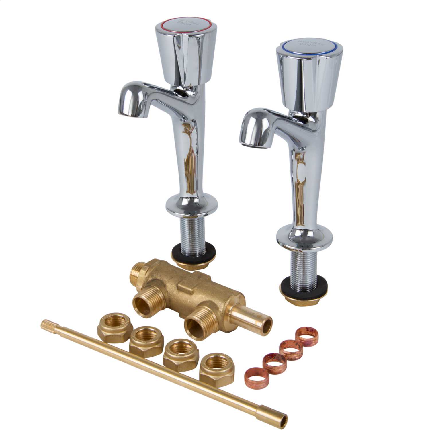 Heatrae Pack R Hot and Cold Pillar Taps (95970516) | CEF