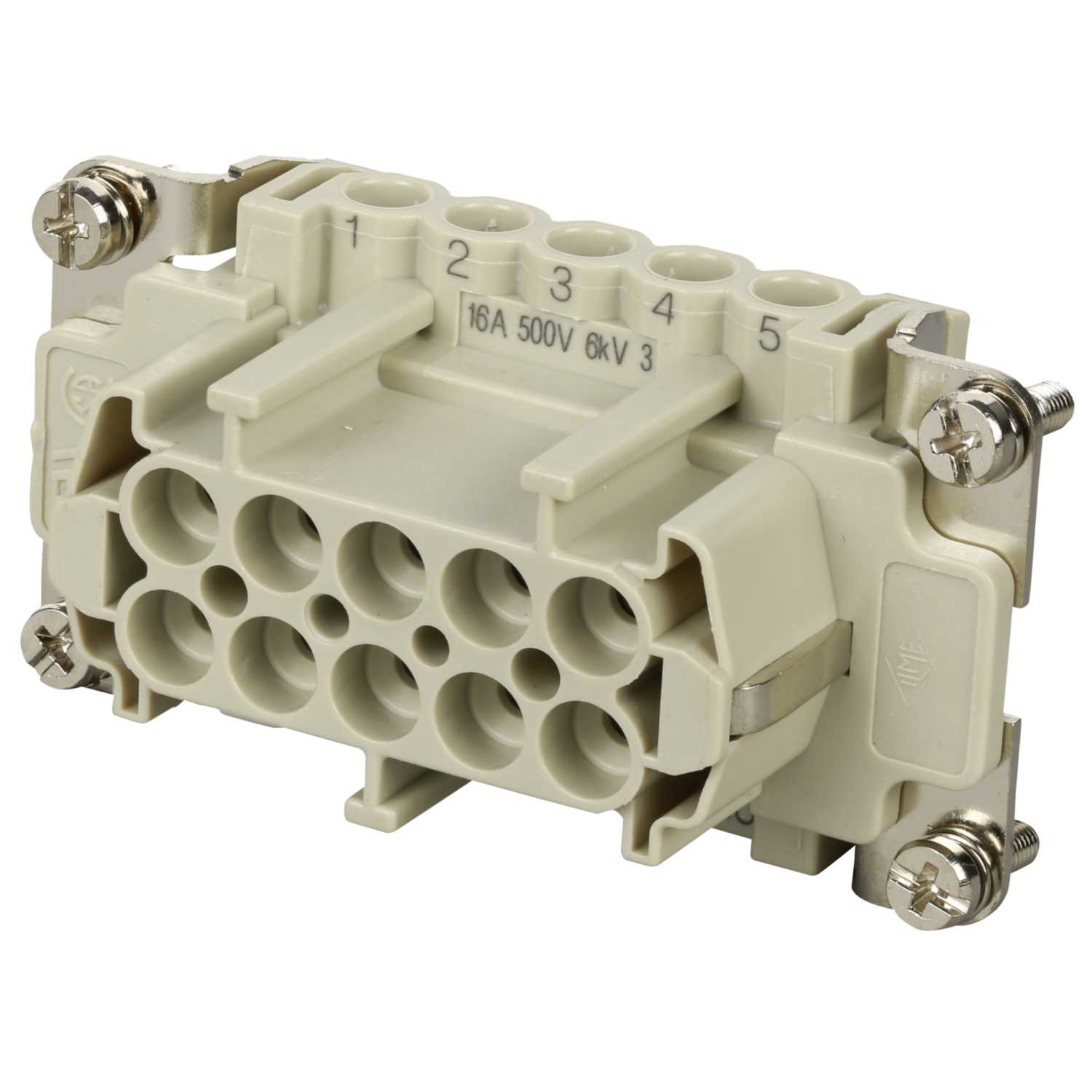 Ilme 16A 10 Pole + E Female Insert for Screw Terminal Connectors (1-10 ...