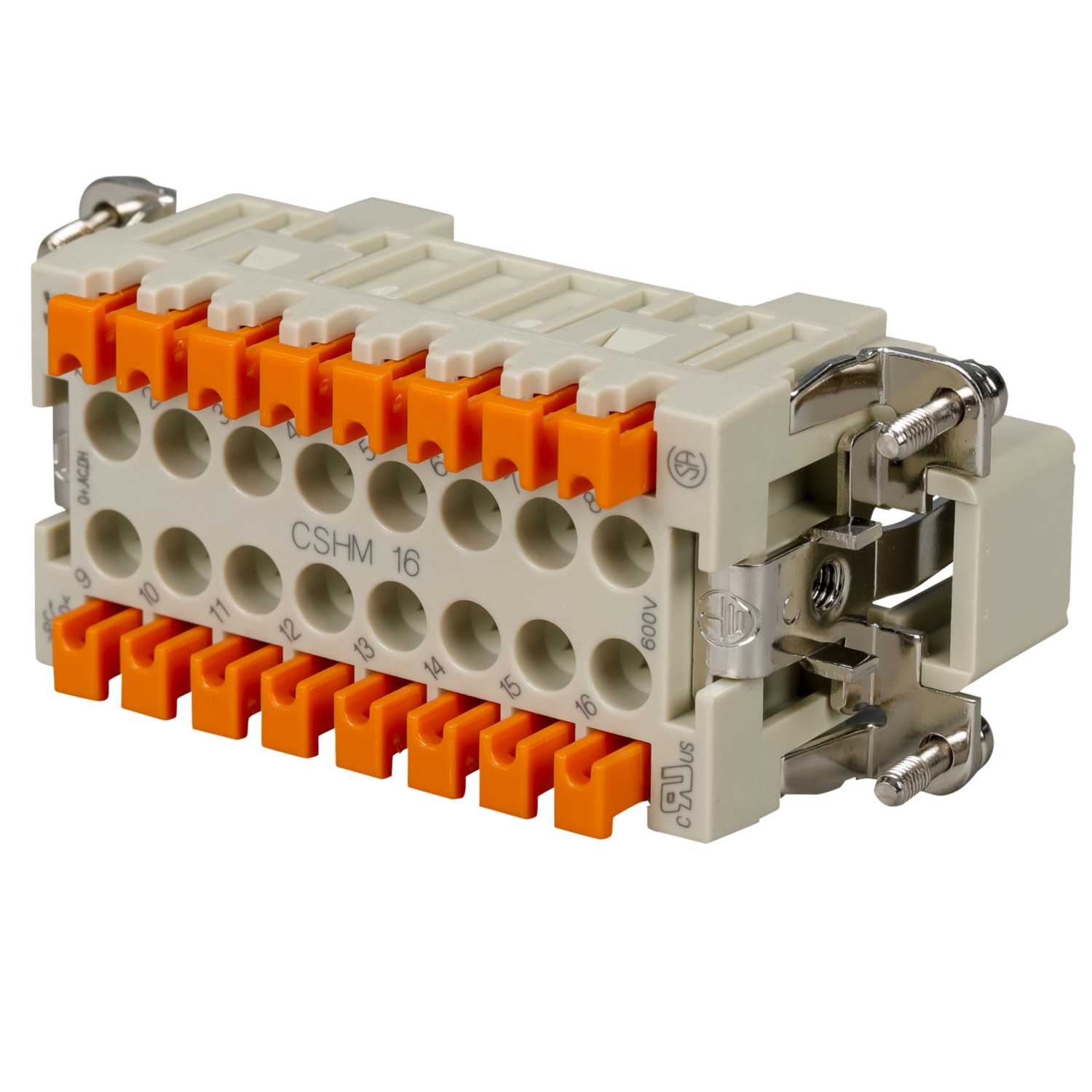 Ilme 16A 16 Pole + E Male Insert Spring Terminal Connections (CSHM16) | CEF