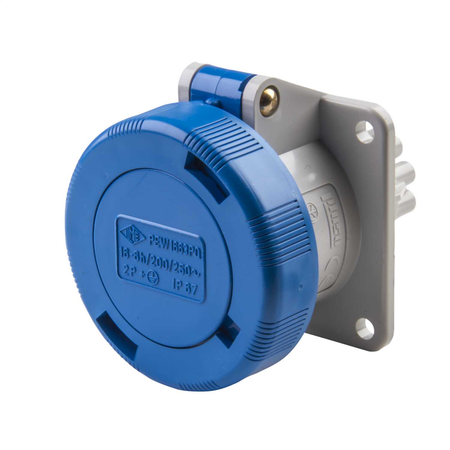 Ilme 16A 2P+E 230V Panel Mounted Socket IP67 (PEW1663PQ) | CEF