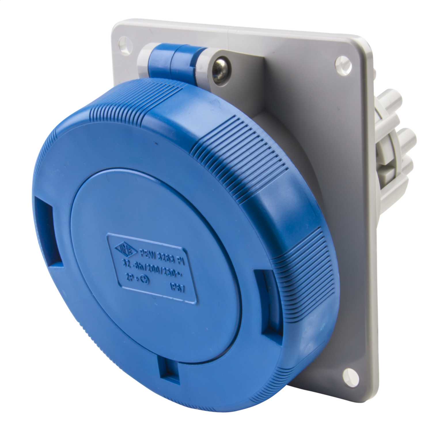 Ilme 32A 2P+E 230V Angled Panel Mounted Socket IP67 (PEW3263PI) | CEF