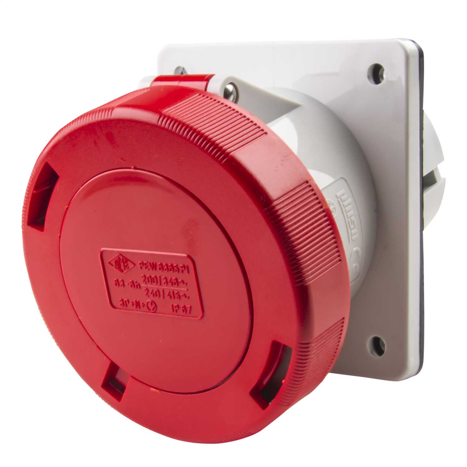 Ilme 63A 3P+N+E 415V Angled Panel Mounted Socket IP67 (PEW6365PI) | CEF